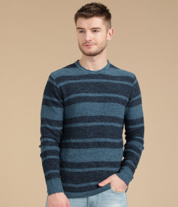 FLYING MACHINE Striped Round Neck Casual Men Blue Sweater - Buy FLYING ...