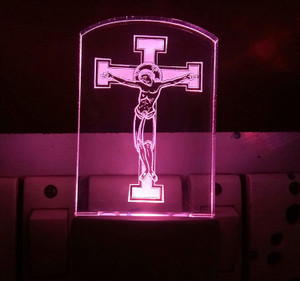 paramtrendz 3D LED Acrylic Jesus Christ Cross Design Night Lamp Night ...