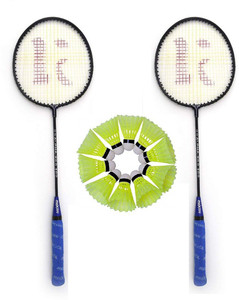 ROXON Alpha Iron Body Badminton Racket Pack Of 2 Piece With 10 Piece ...