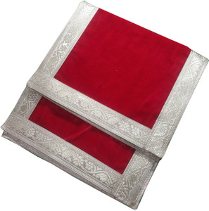 shoppersduniya Red Velvet Pooja Aasan Use for Mandir, Temple, Home ...