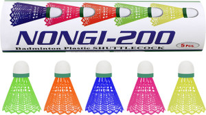 Nongi Plastic Badminton Shuttle cock Plastic Shuttle - Multicolor - Buy ...