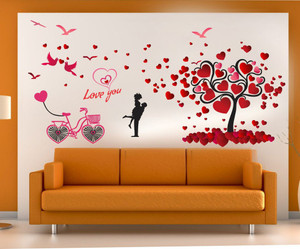 Archi Graphics Studio 179 cm Couple Wall Sticker Love Couple,Cycle with ...