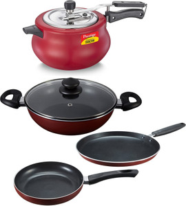 Prestige Induction Bottom Non-Stick Coated Cookware Set Price in India ...