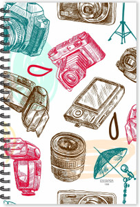 ESCAPER Photo Seamless Pattern Doodle Diary(Ruled - A5 Size - 8.5 x 5.5 ...