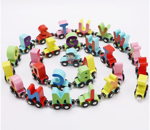 Quasar Wooden Learning A-B-C-D... Toy Train Wooden Alphabet Letters ...