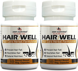 Deep Ayurveda HAIR WELL CAPSULE FOR NOURISH HAIR Price in India - Buy ...