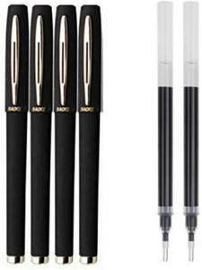 Baoke black Gel ink rollerball pens rubber pens pack of 4 and FREE 2 ...