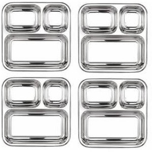 SEMAPHORE Stainless Steel Lunch Dinner Plate Bhojan Thali | Mess Tray ...