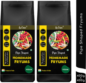 La Casa Crunchy Homemade Fryums with Chaat Masala | Pipe Shaped | Ready ...