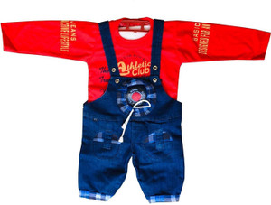 Guchi Muchi Dungaree For Baby Boys & Baby Girls Casual Printed Cotton ...