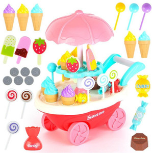 Authfort 30Pcs Candy Ice Cream Trolley Children Pretend Play Toys ...