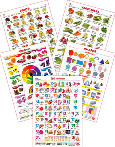 Spectrum Set of 5 Educational Large Wall Charts : ( Fruits , Vegetables ...