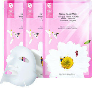 MINISO 3PCS Facial Sheet Masks Combo Nature Hydrating Face Mask, French ...