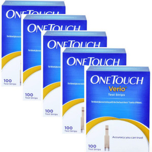 OneTouch Verio Flex 100 Strips (Set of 5) With Free Meter 500 ...