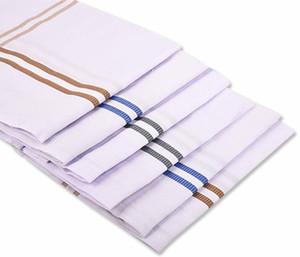 R.O.H.C Cotton 6 Pieces white Handkerchief/Rumal/Hankey set for men ...