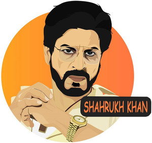 Wollfill 45 cm Bollywood Actor SRK Beautiful Wallsticker Self Adhesive ...