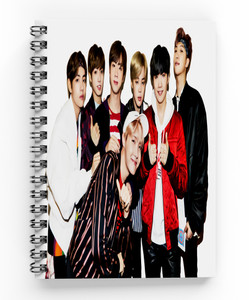 MG Brand BTS Bangtan Boys Spiral Bounded Rulled Notebook A5 Notebook ...