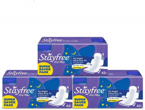 STAYFREE Dry Max All Night XL Dry Cover For Women Combo Sanitary Pad ...