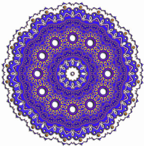DivineDesigns 41 cm Blue Purple Rangoli Sticker ( Size :- 16 X 16 inch ...