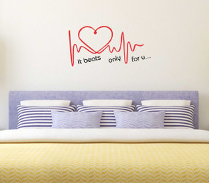 Wollzo 75 cm Heart Beat for u Removable Sticker Price in India - Buy ...