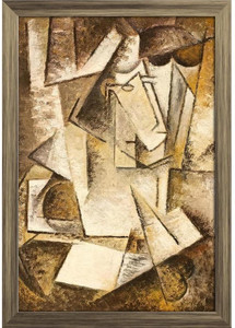 Abstract Cubism Paper Poster Antique Golden Frame Paper Print - Art ...