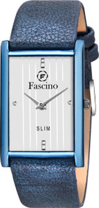 fascino Men's Watches - Analog Square Silver Dial Slim Watch with ...