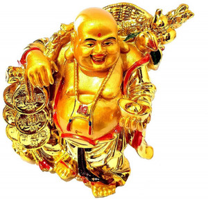 FOBHIYA Exclusive Feng Shui Standing Laughing Buddha Decorative Statue ...