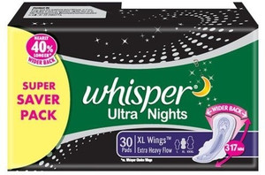 Whisper Whisper Ultra Night Extra Heavy Flow XL-30 Sanitary Pad | Buy ...