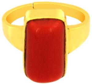 KUNDLI GEMS Coral Ring Natural Stone 6.25 carat moonga Stone ...