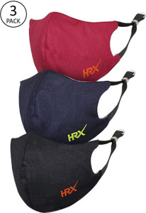 HRX by Hrithik Roshan 3 Pcs 4-Layer Face Masks CR--SolidMask-PO3 Cloth ...