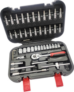 AUTOFIT 1/4 Inch Square Drive Socket Set of 46 Pcs with Screwdriver S2 ...