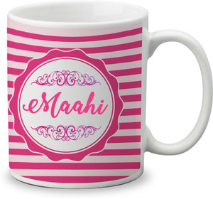 Gifts Zone Maahi Name Printed Beautiful Pink Line Pattern Design -MGZ ...