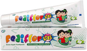 Pediflor Kidz Combo Pack of Bubble Gum & Green Apple Flavour Toothpaste ...