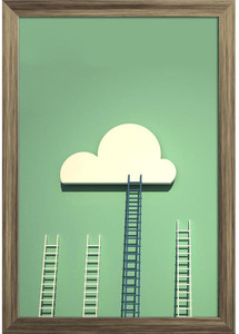 Ladders Concept Paper Poster Antique Golden Frame Paper Print - Art ...