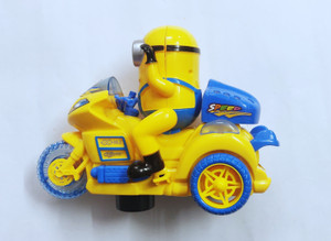 MGT CREATION Battery Operated Bump and Go Toy Cute Minion on Motorcycle ...