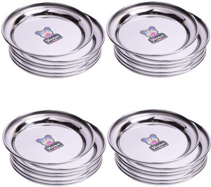 Yana 22 Gauge Heavy Stainless Steel 8" Inch Nashta Plate (P24) Dinner ...