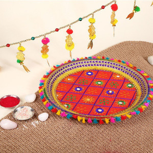 Anil Rakhi Pooja Thali: Rangoli Stainless Steel Price in India - Buy ...