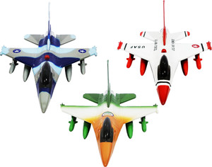 Wishmaster Small Size Pack of 3 Pull Back & go Fighter Jet Toys for ...