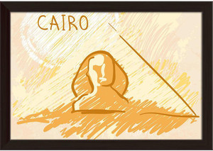 Pyramids & Sphinx Cairo Egypt Paper Poster Dark Brown Frame | Top ...