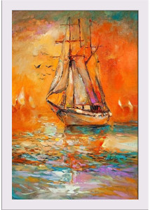 Artwork Of Sail Ship & Sea D4 Paper Poster Paper Print - Abstract ...