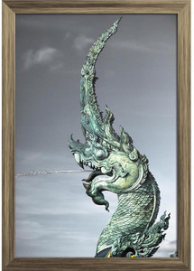 Phaya Naga Paper Poster Antique Golden Frame Paper Print - Abstract ...