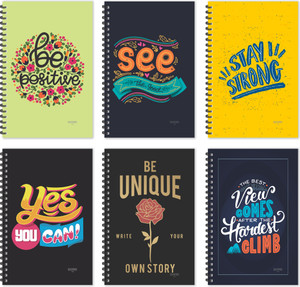 ESCAPER Motivational Diaries - Jumbo Pack of 6 Diaries (Ruled - A5 Size ...