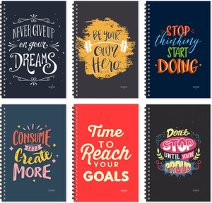ESCAPER Motivational Diaries - Jumbo Pack of 6 Diaries (Ruled - A5 Size ...