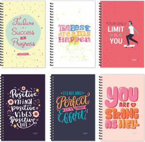 ESCAPER Motivational Diaries - Jumbo Pack of 6 Diaries (Ruled - A5 Size ...