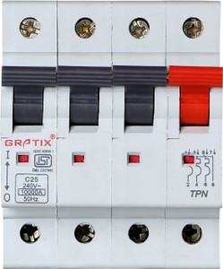 Gratix 25 amp 'C' curve TPN (Triple Pole + Neutral) MCB 3 MCB Price in ...