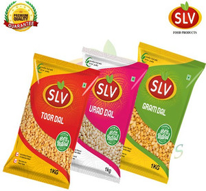 slv food products TOOR DAL-1Kg,URAD DAL-1Kg,GRAM DAL-1Kg Combo Price in ...