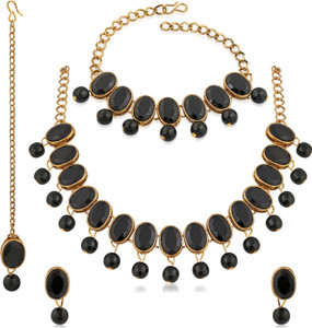 VANEE Alloy Gold-plated Black, Gold Jewellery Set Price in India - Buy ...