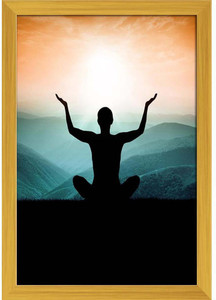 Yoga & Meditation Paper Poster Golden Frame Paper Print - Abstract ...