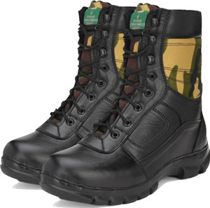 Para Commando MENS BLACK GENUINE LEATHER MILITARY ARMY COMBAT BOOT ...