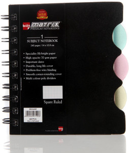 bilt Matrix Single Subject A6 Notebook Square Ruled 240 Pages Price in ...